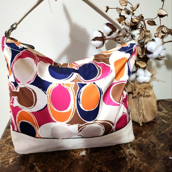 Coach | Bags | Colorful Coach Scarf Design Hobo Bag Guc | Poshmark